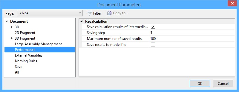 System Fundamentals. Customization > Document Parameters > “Performance” Tab